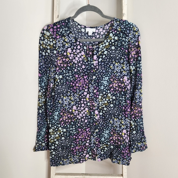 J. Jill | Tops | Jjill Top Womens Size Small Dainty Floral Button Down ...